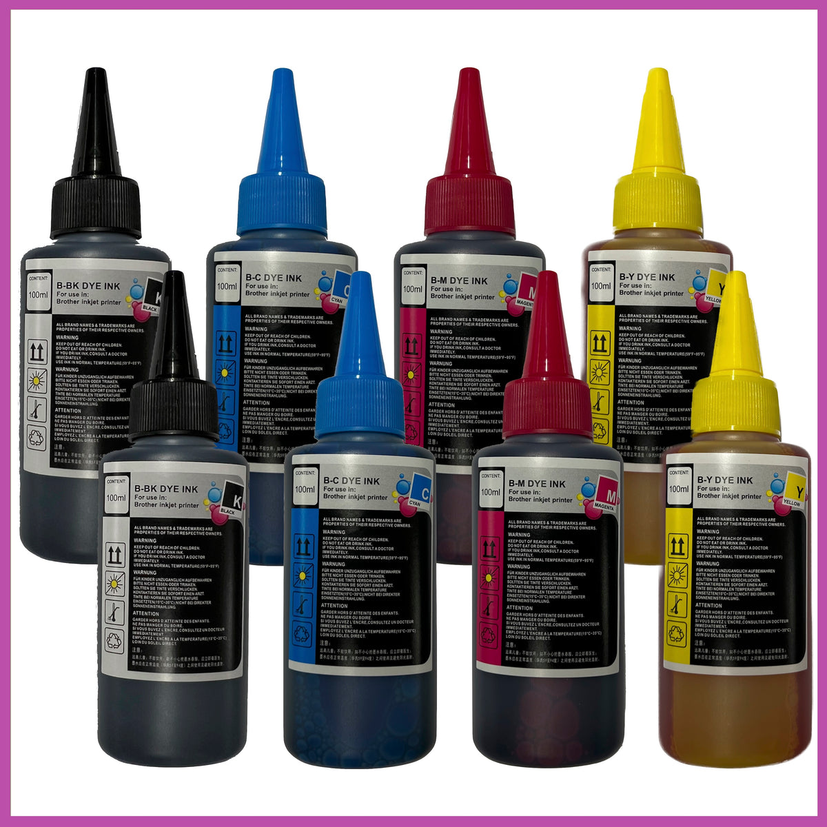 Universal Refill Ink Bottles For Brother Printers (100ml) – 247.ink