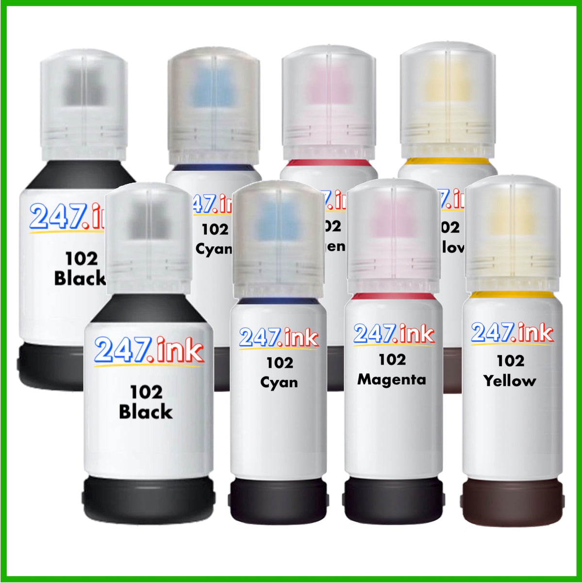 Compatible Ink Bottles for 102 Epson EcoTank (127/70ml) – 247.ink